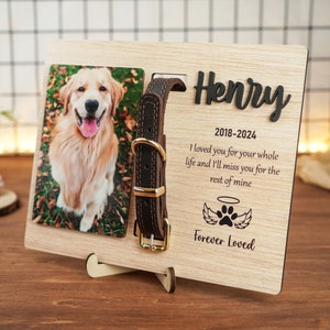 Custom Memorial Pet Collar With Photo, Memorial Pet Frame, Dog Collar ...