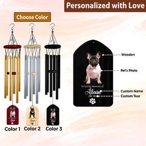 Custom Pet Memorial Wind Chime,dog Memorial Gift,pet Loss Gift ...