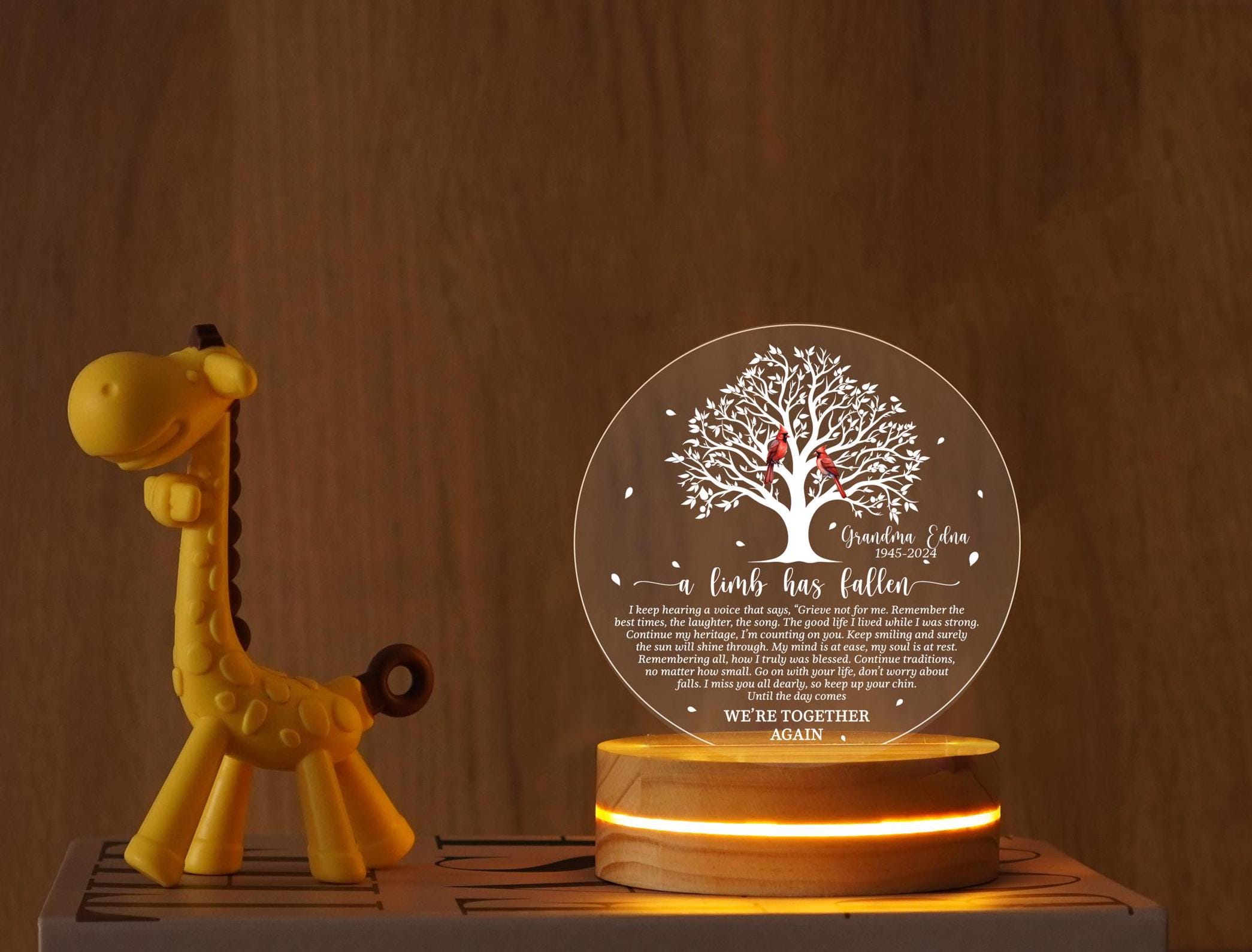 A Limb Has Fallen Memorial Night Light, Sympathy Gift, Remembrance Gift ...