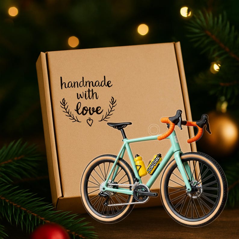 Road Bike Christmas Ornament, Personalized Name Mountain Biking ...