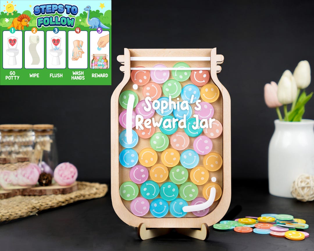 Personalized Smiley Face Reward Jar, Custom Gift for Toddler, Chore ...