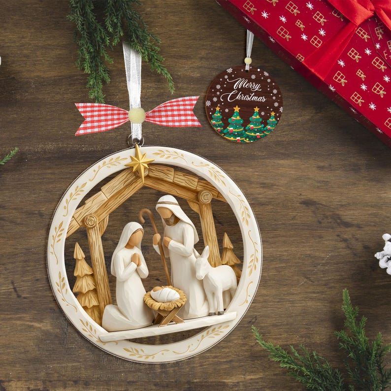 Nativity Jesus Ornament,nativity Scene Christmas Ornament,christian ...