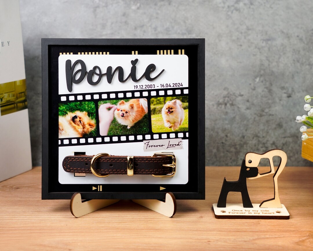 Custom Memorial Pet Collar With Photo, Pet Name Sign,pet Collar Holder ...