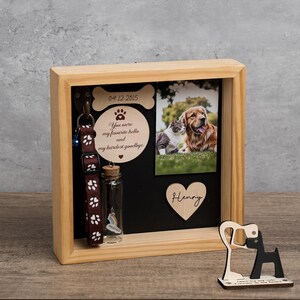 Personalized Pet Shadow Box, Pet Memorial Coller Holder Frame, Pet Loss ...