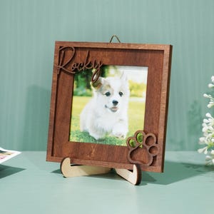 Custom Dog Frame, Dog Memorial Gift, Cat Name Photo Frame, Dog Picture ...