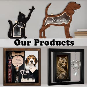 Personalized Pet Shadow Box, Pet Memorial Coller Holder Frame, Pet Loss ...