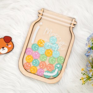 Smiley Face Reward Jar, Personalised Gift for Teacher, Colorful ...