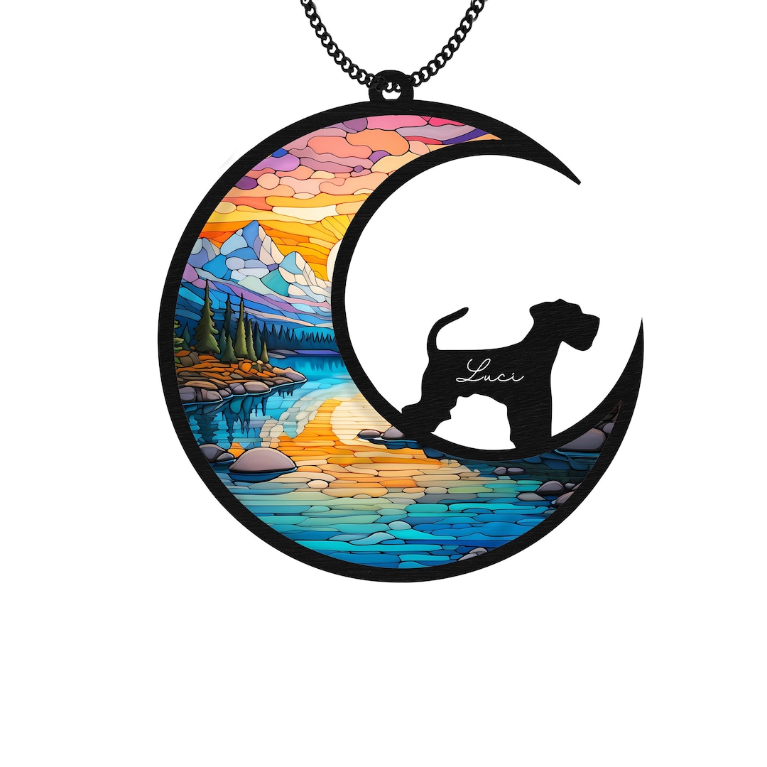 6" Miniature Schnauzers Memorial Suncatcher, Acrylic Stained Glass Wall ...