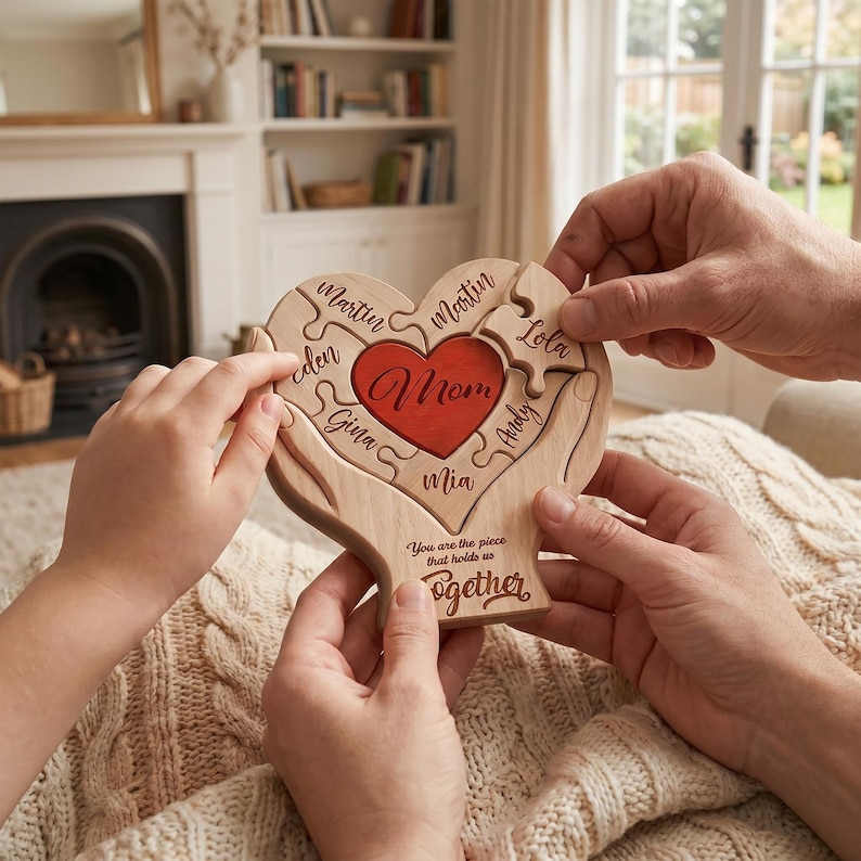 Personalized Mothers Day Wooden Puzzle, You Are the Piece That Holds Us ...