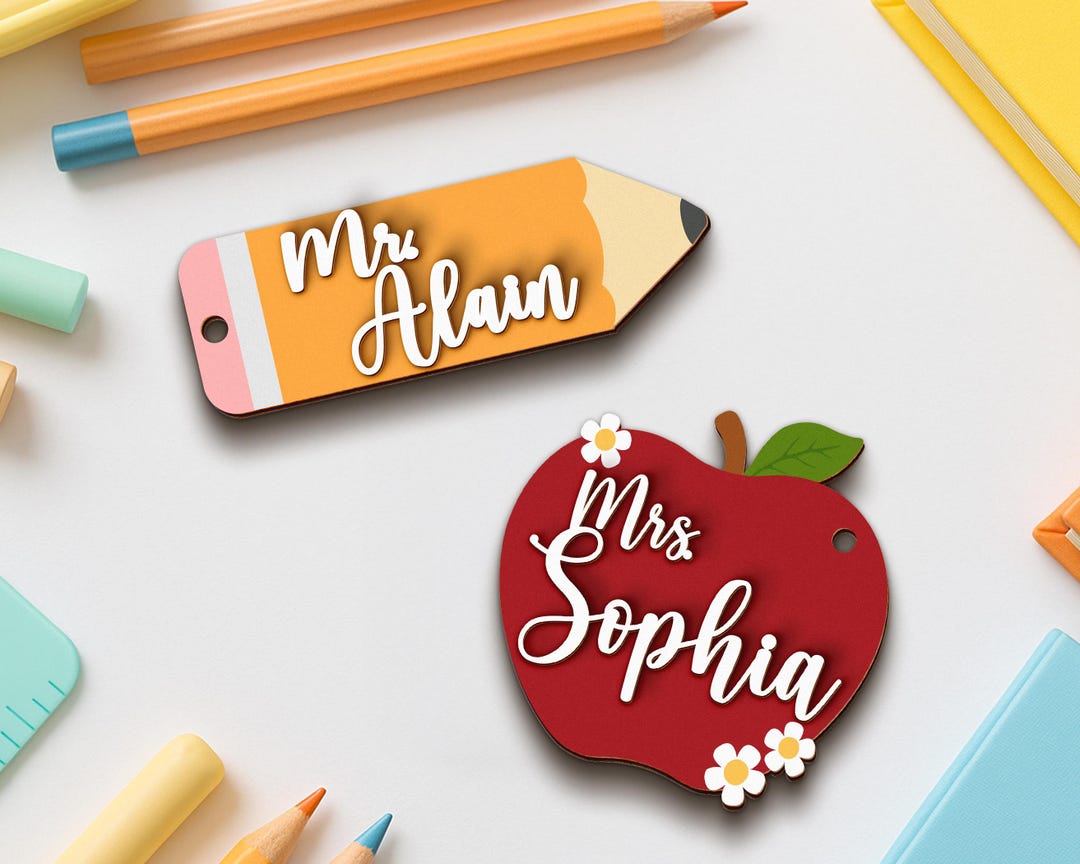 Teacher Appreciation Gift,teacher Apple Pencil Name Tag,thank You ...