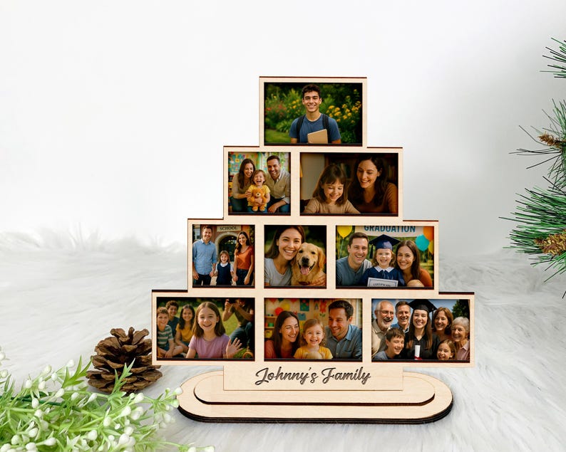 Custom Wood Photo Collage Frame,stackable Wood Photo Sign,family ...