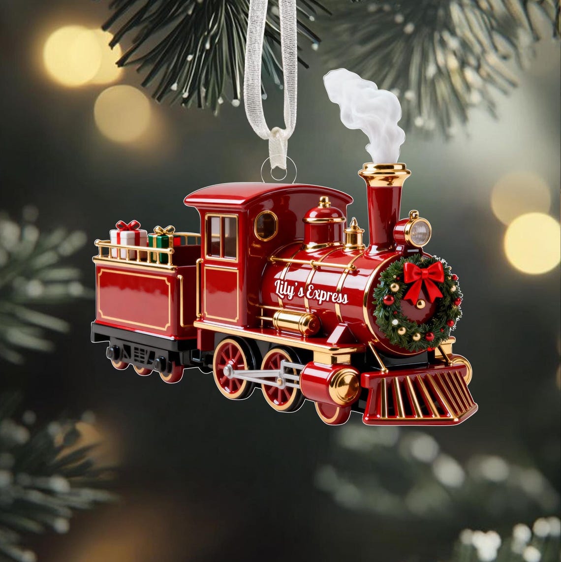 Express Train Christmas Ornament, Custom Name Kids Christmas Gift ...