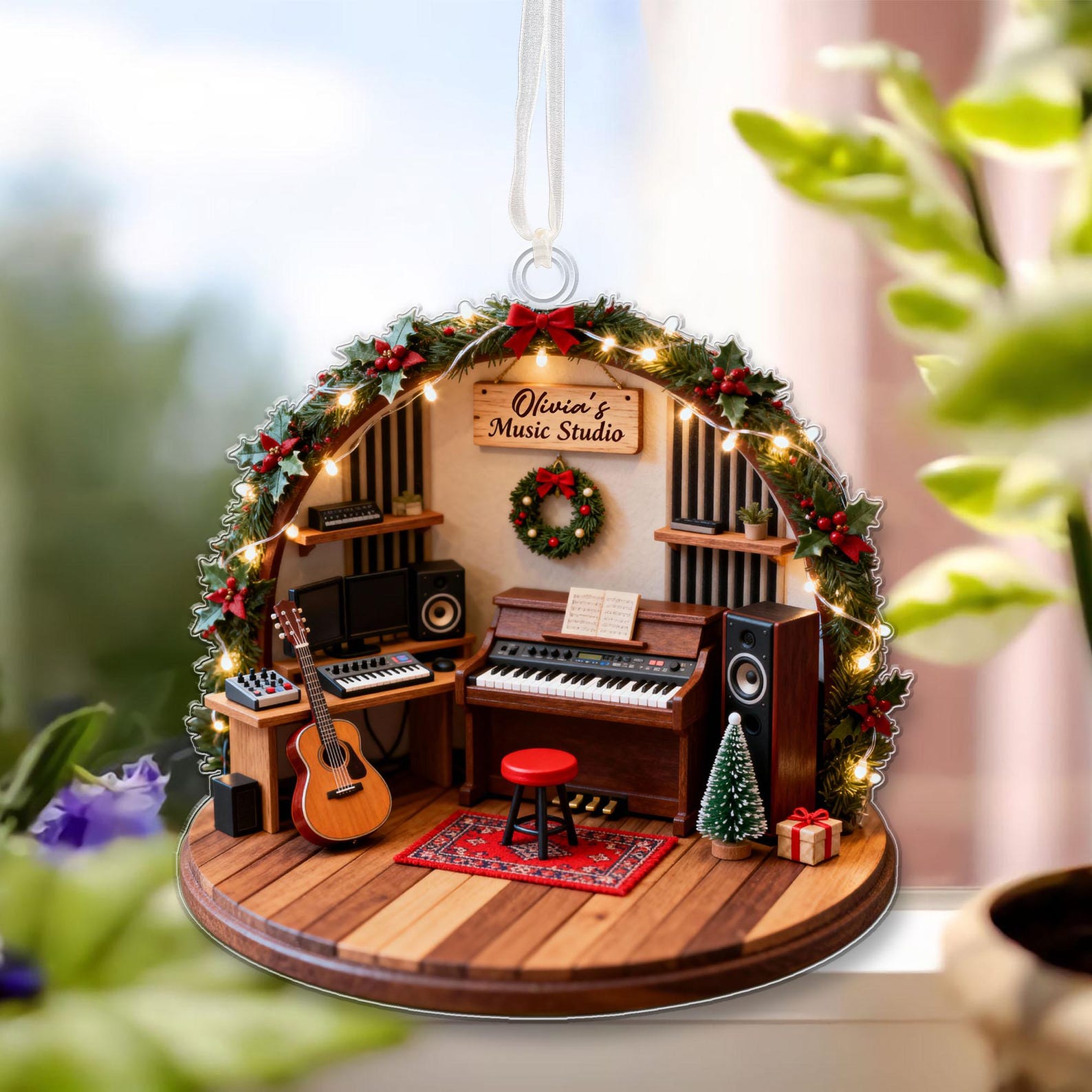 Music Studio Ornament, Personalized Music Room Ornament, Custom ...