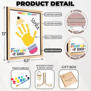 First Day of School Handprint Craft Sign, Back to School Printable ...