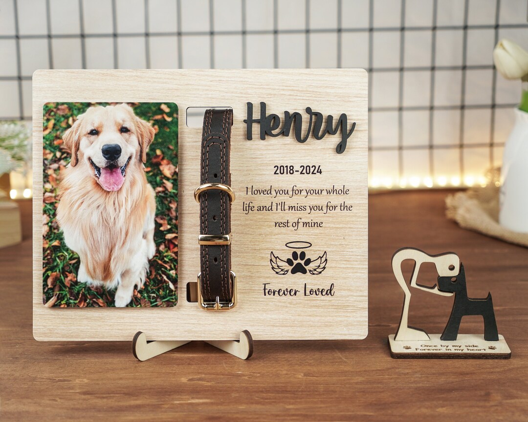 Custom Memorial Pet Collar With Photo, Memorial Pet Frame, Dog Collar ...