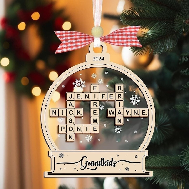Scrabble Letter Christmas Ornament, Personalized Grandparents Christmas ...