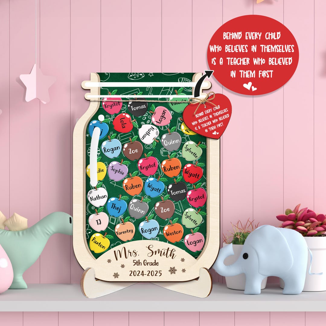 Custom Teacher Appreciation Jar With Students Names, Thank You Teacher ...