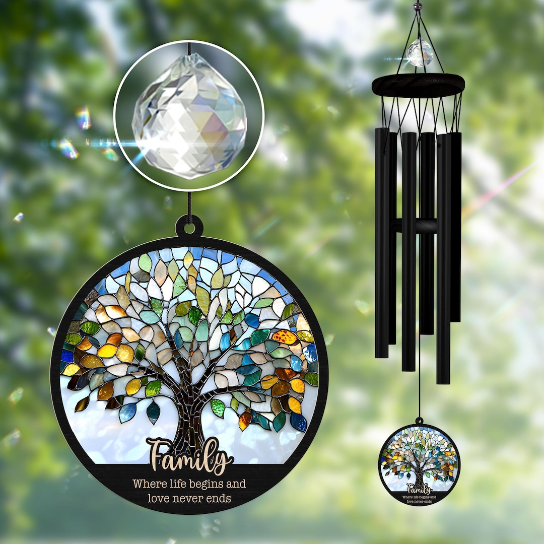 Personalized Family Wind Chimes,tree of Life Suncatcher,family Gift ...