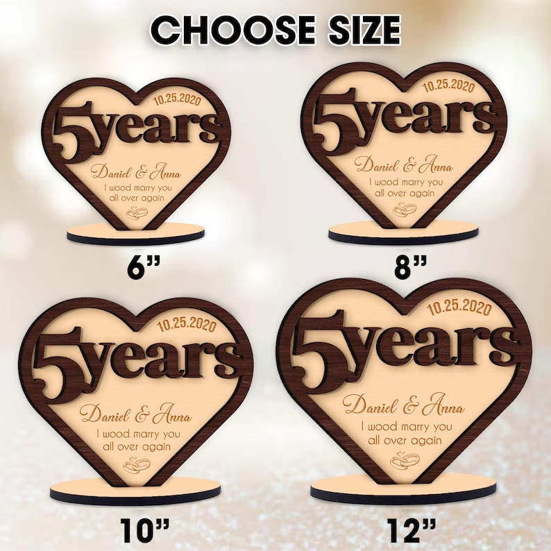 5th Wedding Wood Anniversary Keepsake, I Wood Marry You All Over Again ...