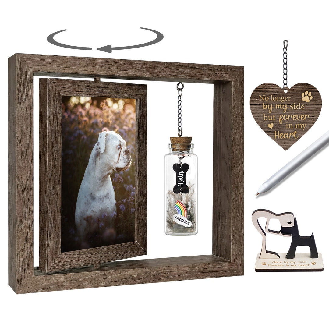 Pet Memorial Picture Rotating Frame With Pet Fur Jar,pet Loss,dog ...