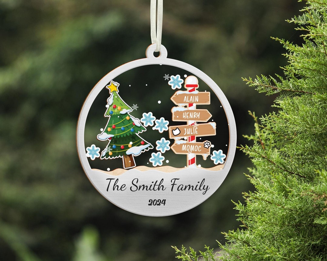 Family Christmas Tree Shake Ornament Personalized, Family Shaker ...