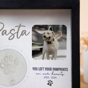 Custom Dog Memorial Shadow Box, Pet Paw Print Frame Pet Bereavement ...