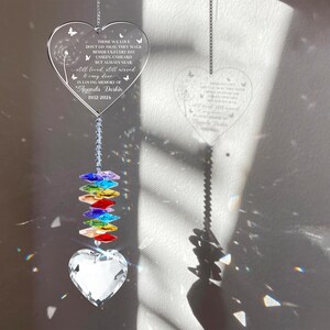 Memorial Crystal Suncatcher, Sympathy Gift for Loss of Mom Grandma Dad ...