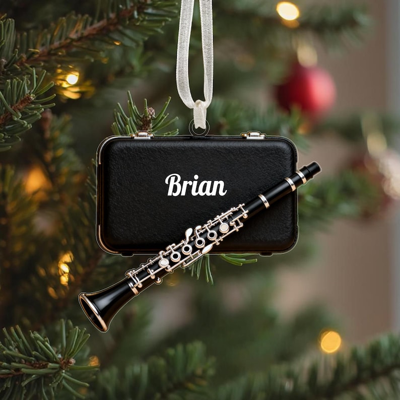 Clarinet Christmas Ornament, Custom Name Clarinet Lover, Music Lover ...