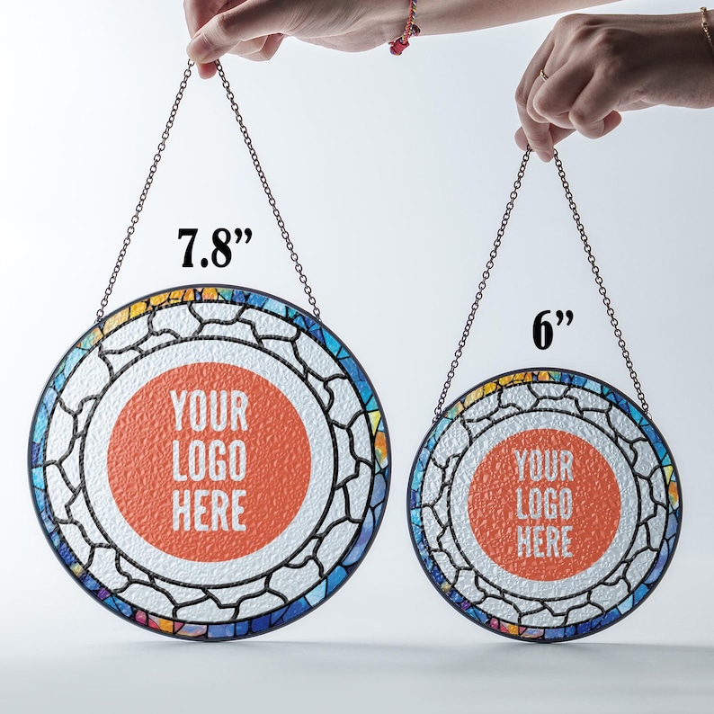 Personalized Signature Logo Design Stained Glass Icon Suncatcher for ...