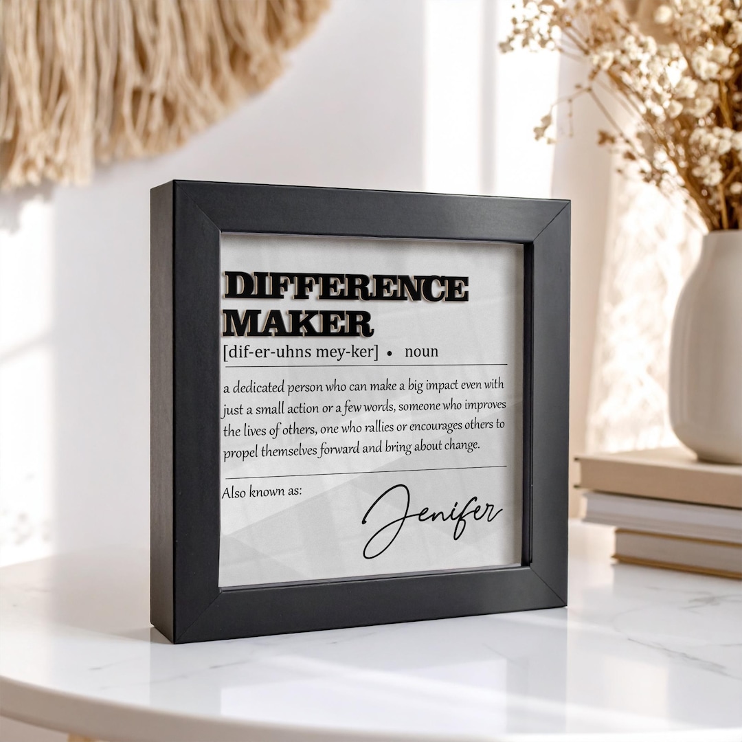 Difference Maker Wooden Frame Sign,appreciation Gifts for Leader Boss ...