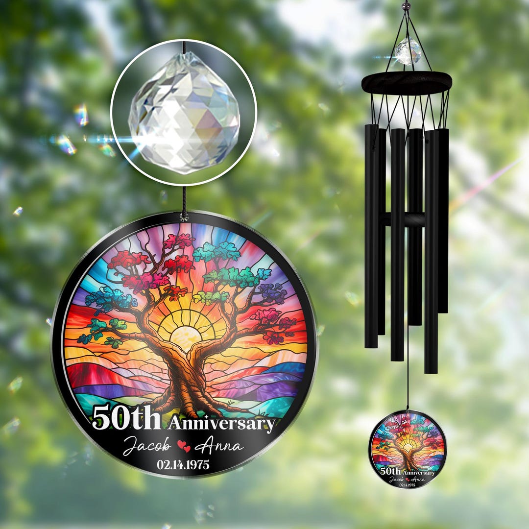 Personalized Anniversary Wind Chimes,50th Anniversary Gifts for Wife ...