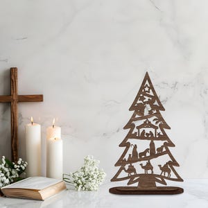 Nativity Tree With Stand,nativity Scene,meaningful Christian Gift ...