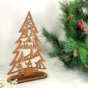 Nativity Tree With Stand,nativity Scene,meaningful Christian Gift ...