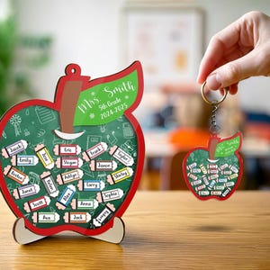 Personalized Teacher Christmas Gift, Teacher Apple Ornament With Studen ...