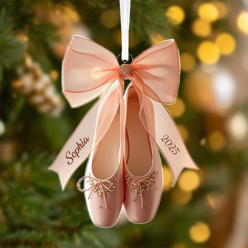 Personalized Ballet Shoes Christmas Ornament,pink Shoe Acrylic Tree ...