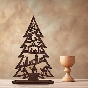 Nativity Tree With Stand,nativity Scene,meaningful Christian Gift ...