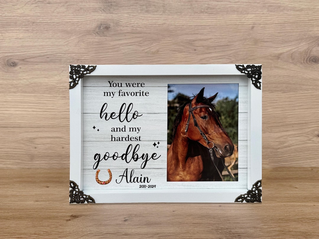 Personalized Horse Portrait Frame,horse Lover Gift,pet Photo,horse Loss ...