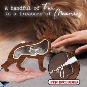 9" German Shepherd Box Suncatcher Dog Hair Keepsake Box, Pet Urn ...