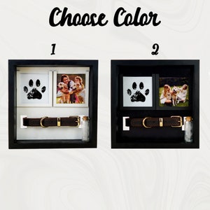 Collar Holder Frame Dog Memorial Shadow Box, Dog Paw Print Keepsake ...