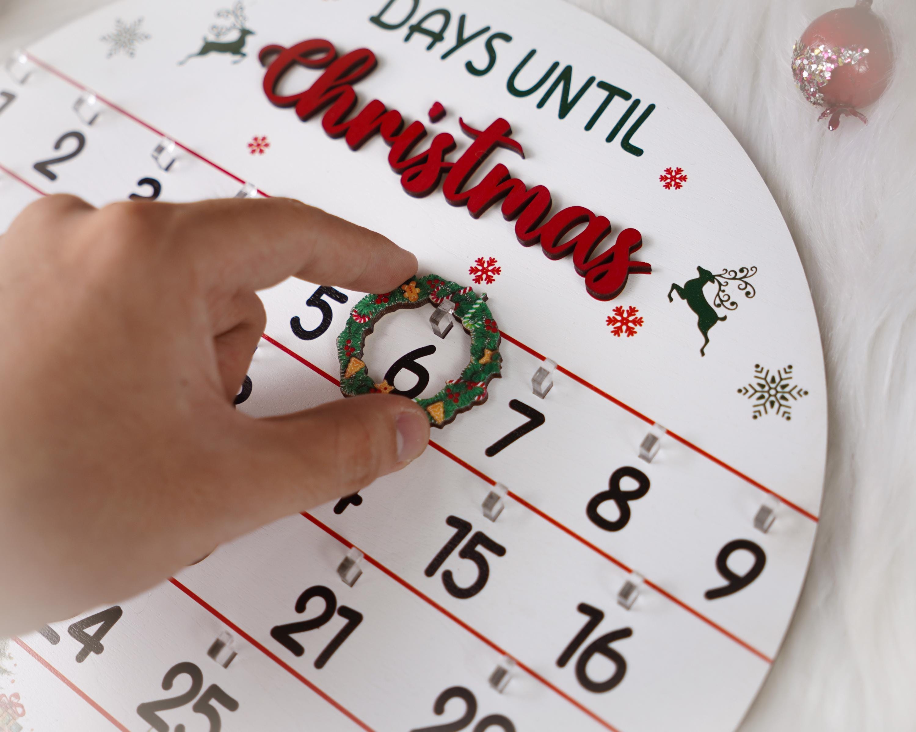 Countdown to Christmas, Round Christmas Countdown Advent Calendar, Days ...