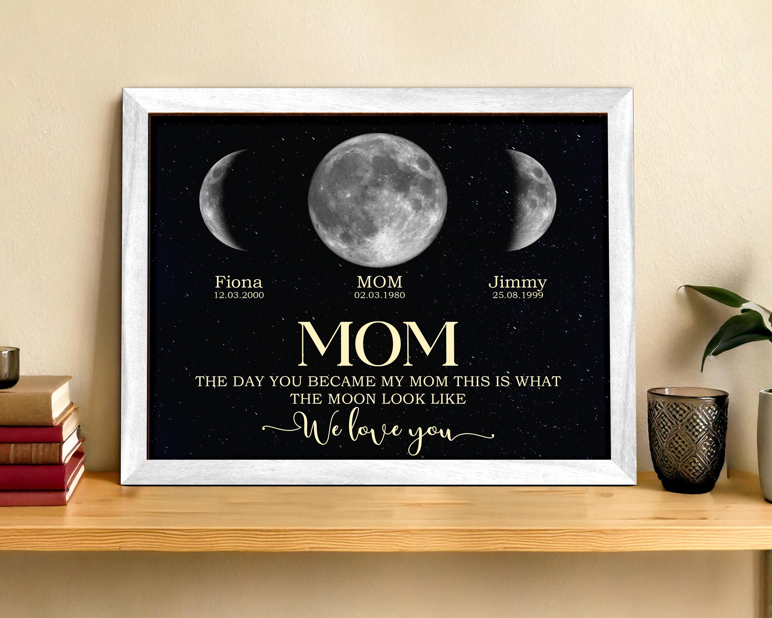 Personalized Moons Phase Frame With Kids Names, the Day You Became My ...