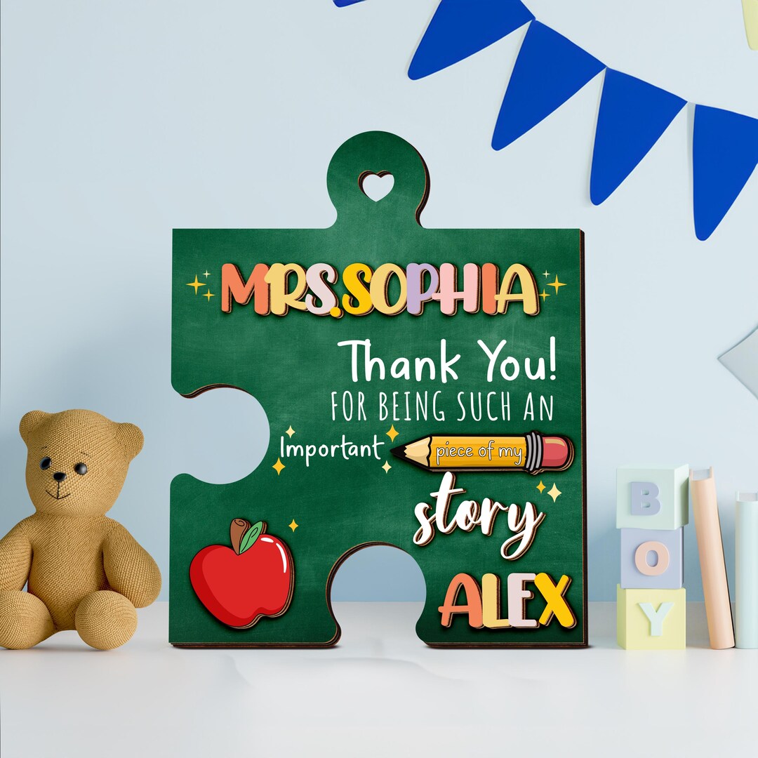 Thank You Teacher Puzzle Name Magnet Sign,thank You Gift, Teacher ...