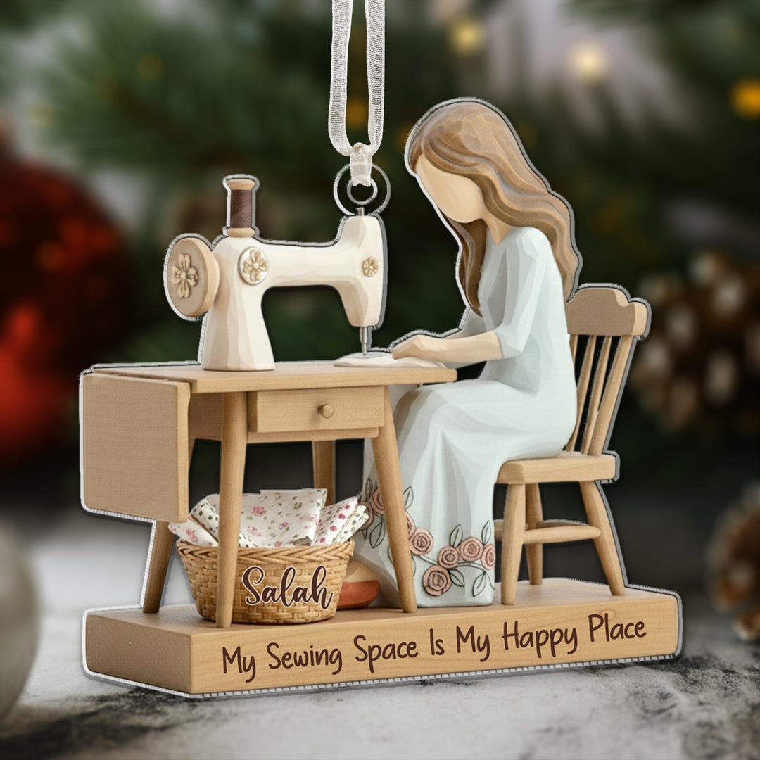 Personalized Sewing Machine Acrylic Ornament 2025, Custom Quilter ...