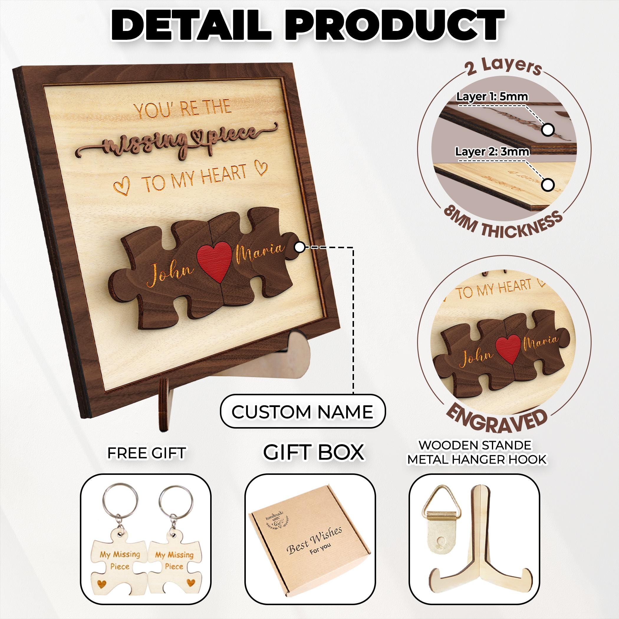 Puzzle Couples Name Sign, Personalized Romantic Gift for Him Her ...
