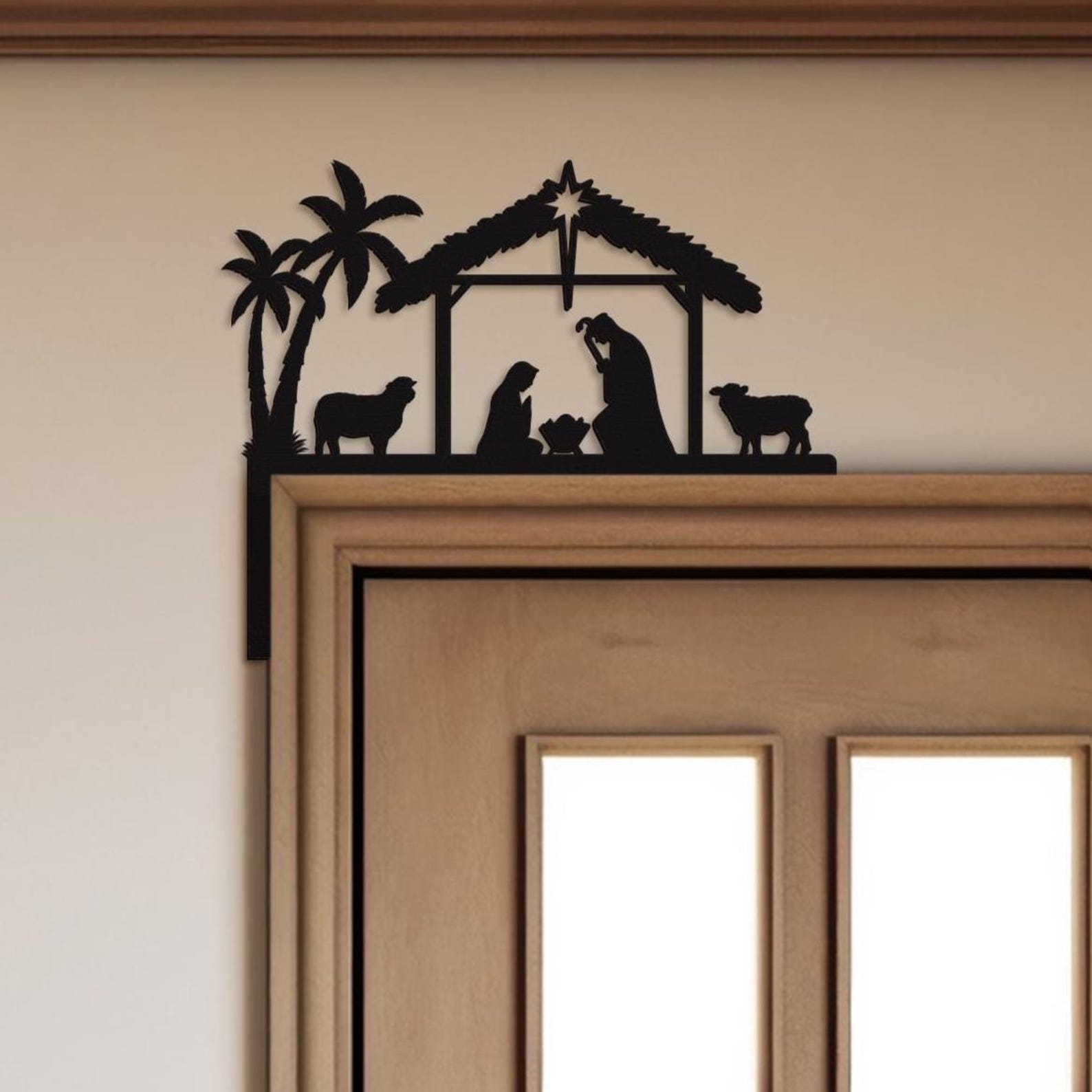 Christmas Decor Nativity Scene Door Topper, Holy Family Door Frame ...