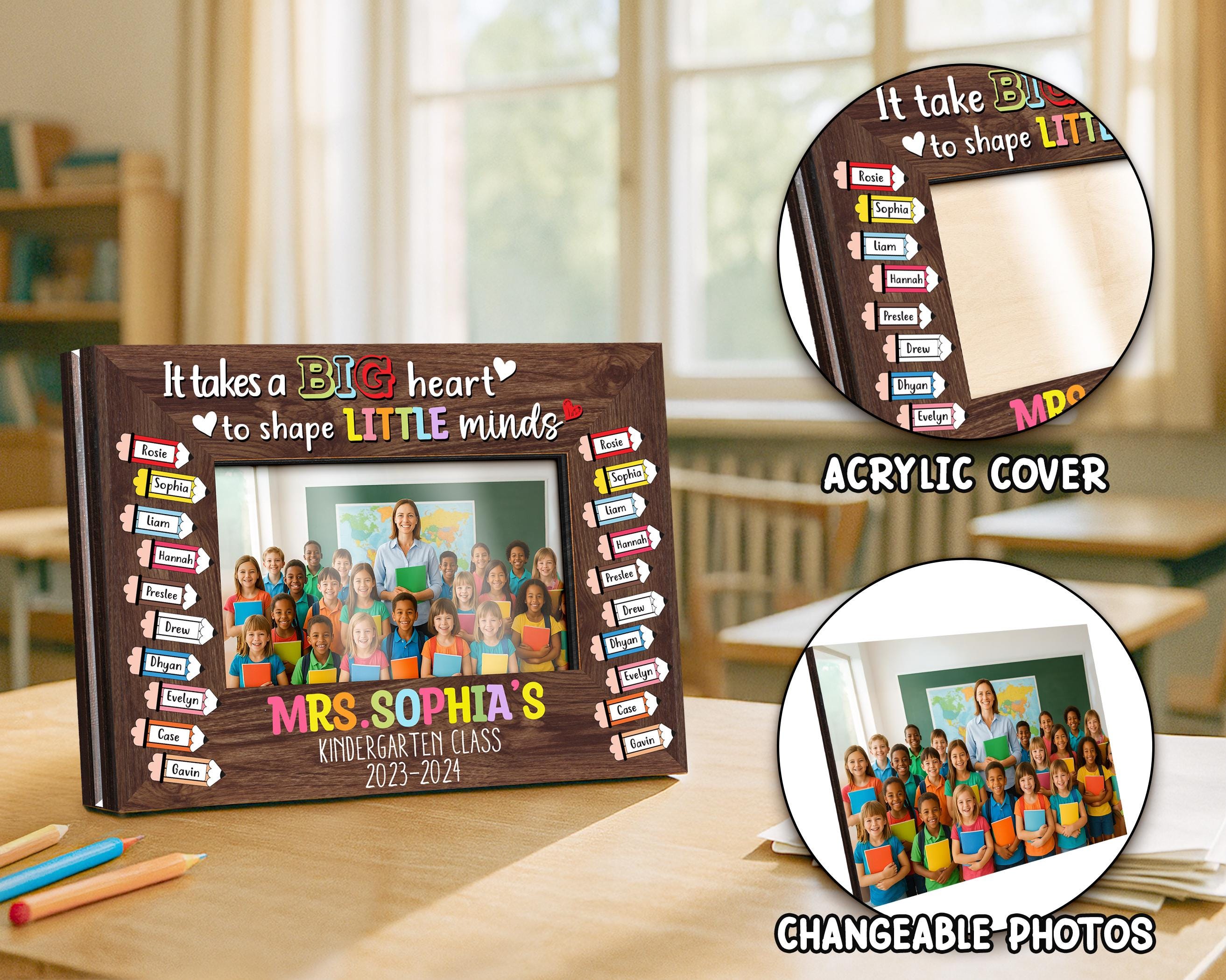 Custom Teacher Gift,teacher Class Photo Frame,appreciation Gift,it ...