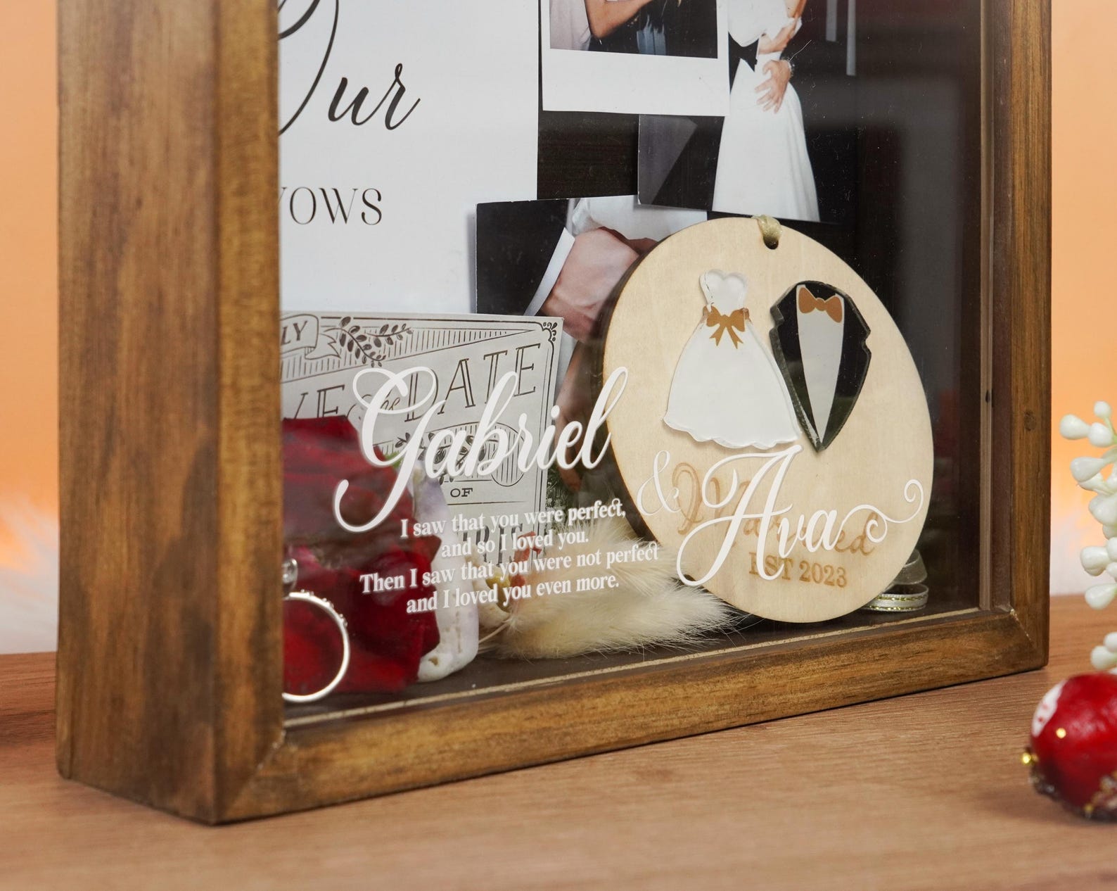 Personalize Weddings Shadow Box, Custom Couple Names and Date Weeding ...