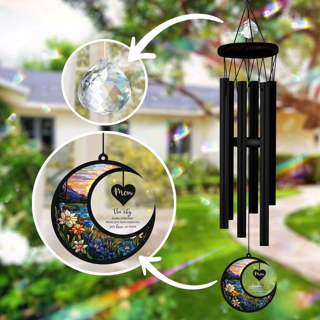 Sympathy Wind Chimes Personalized, Hear the Wind Memorial Chime, Loss ...