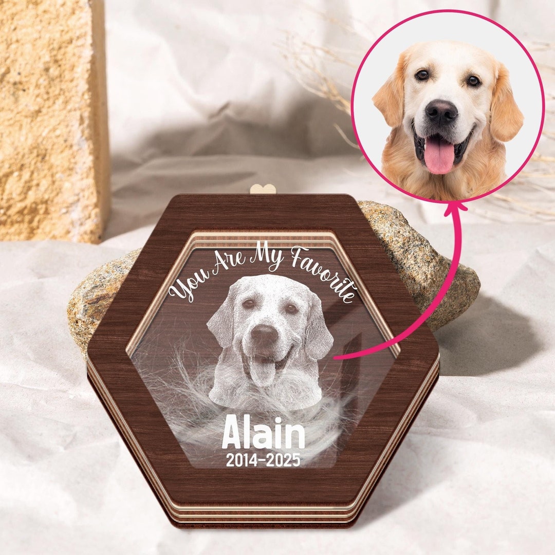 Custom Pet Fur Keepsake Box,pet Hair Memorial,pet Loss,pet Portrait,dog ...