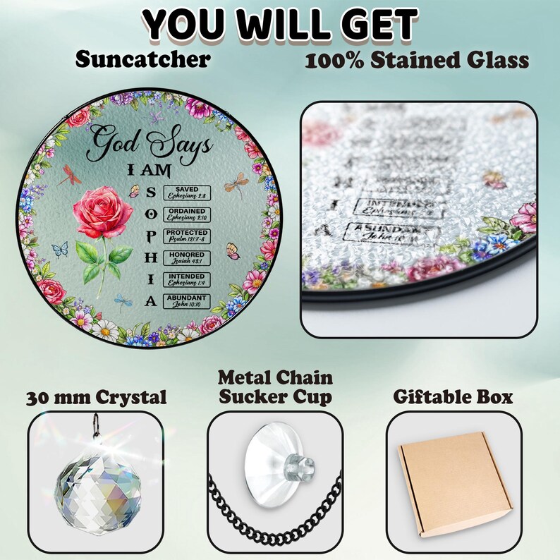 God Says I Am Suncatcher, Personalized Christian Gifts, God Says I Am ...